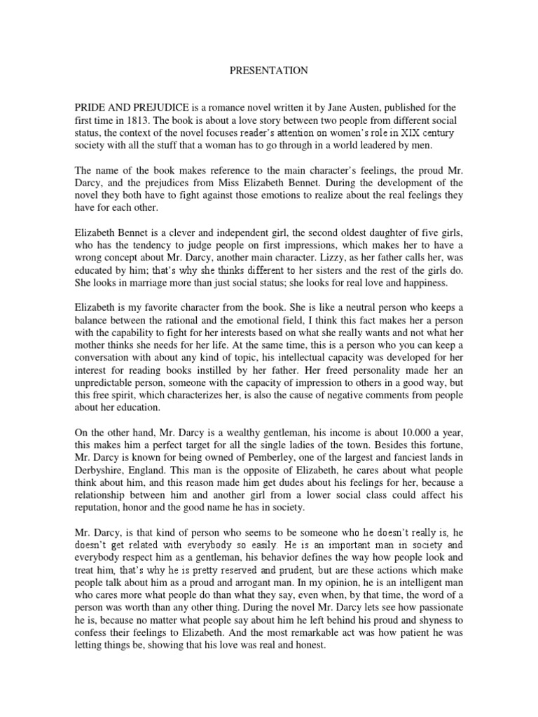 Presentation A2-B1 | PDF | Pride And Prejudice | Elizabeth Bennet