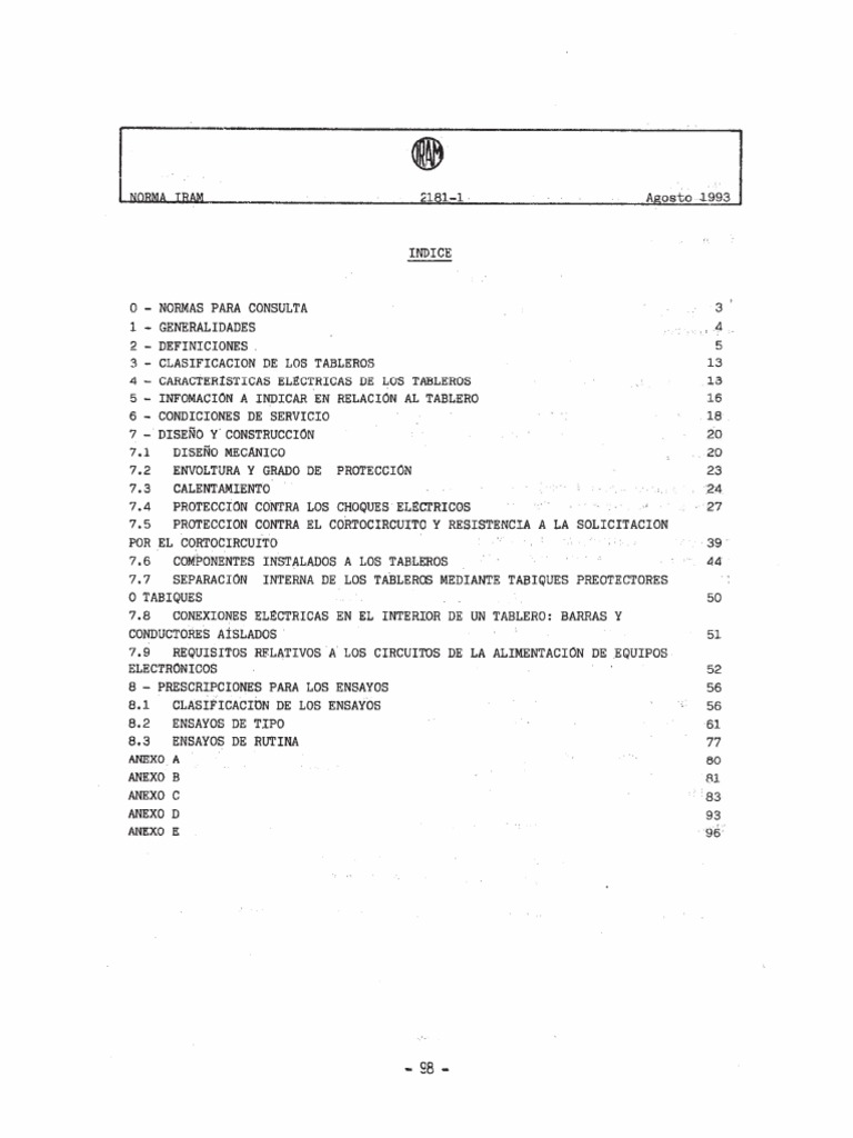 Iram 2181-1 - 1993 Indice | PDF