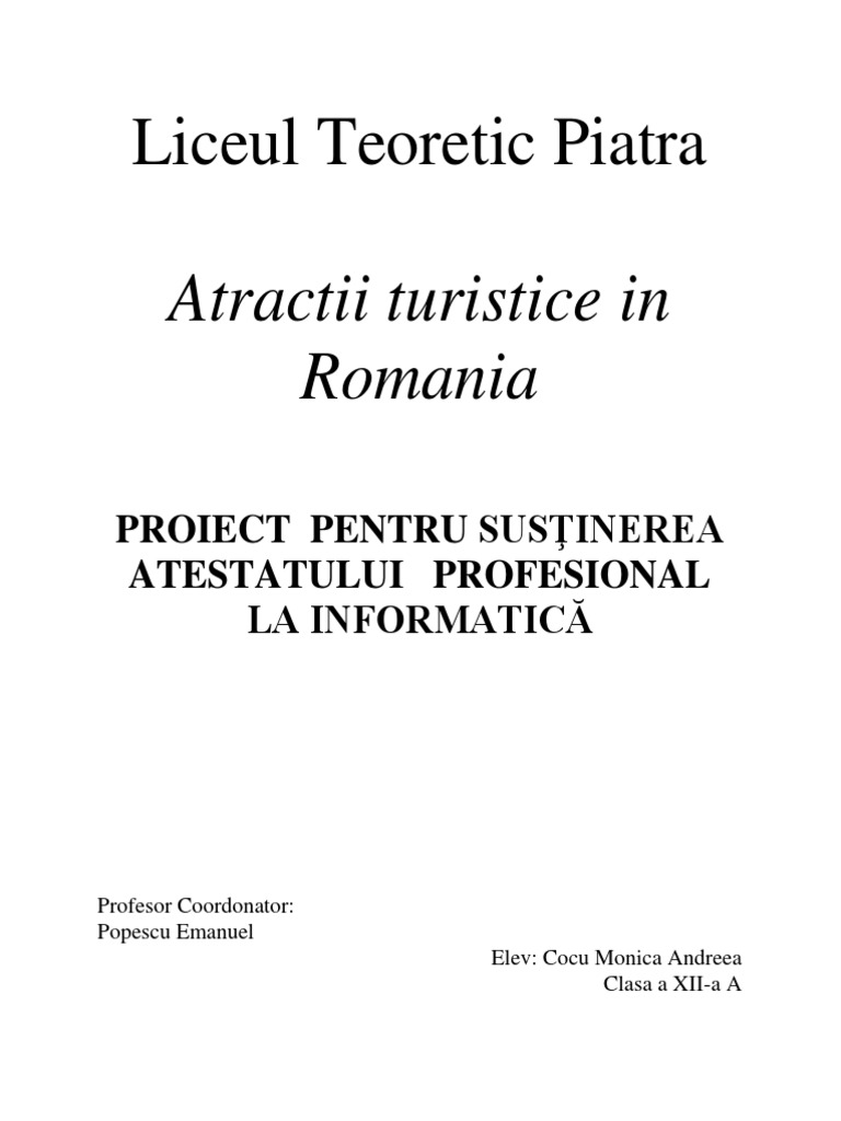 Atractii Turistice in Romania | PDF