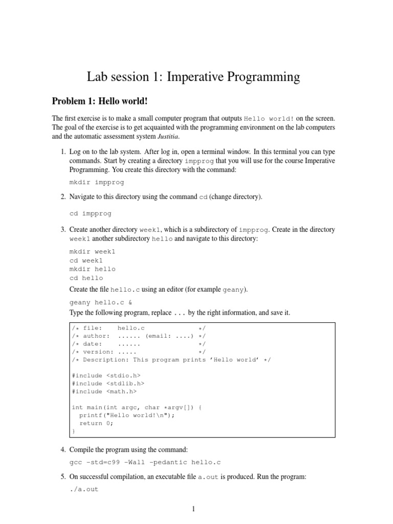 Imperative Programming HW1 | PDF | Computer Program | Programming