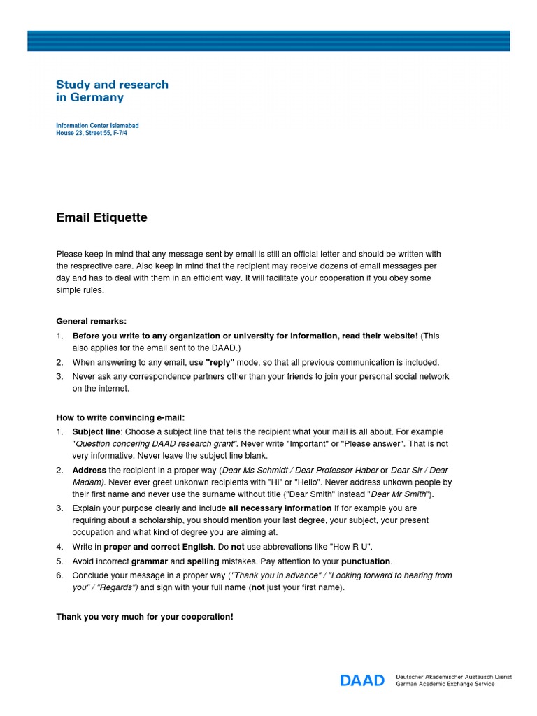 Email Etiquette: General Remarks | PDF | Career & Growth