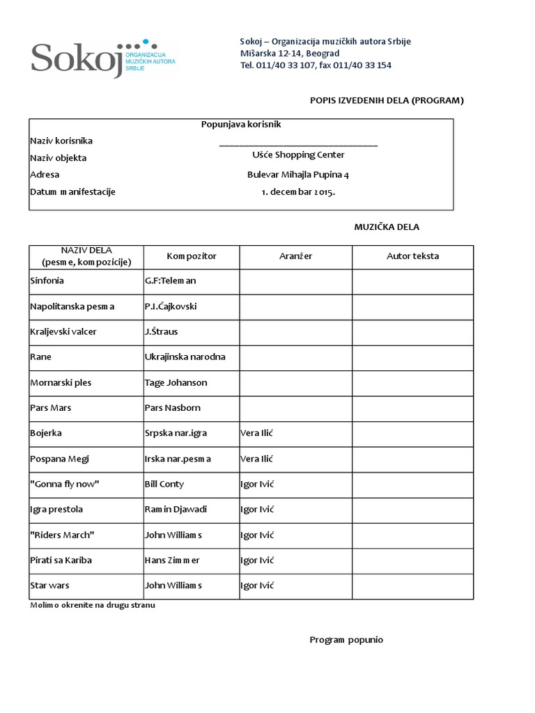 Popis Izvedenih Dela | PDF