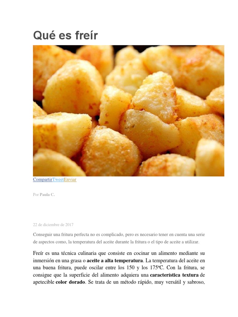 Qué Es Freír | PDF | Fritura | Comida y bebida