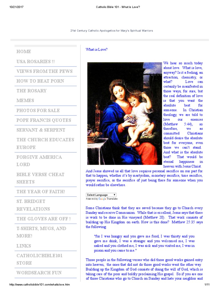 Catholic Bible 101 - What Is Love | PDF | God In Christianity ...