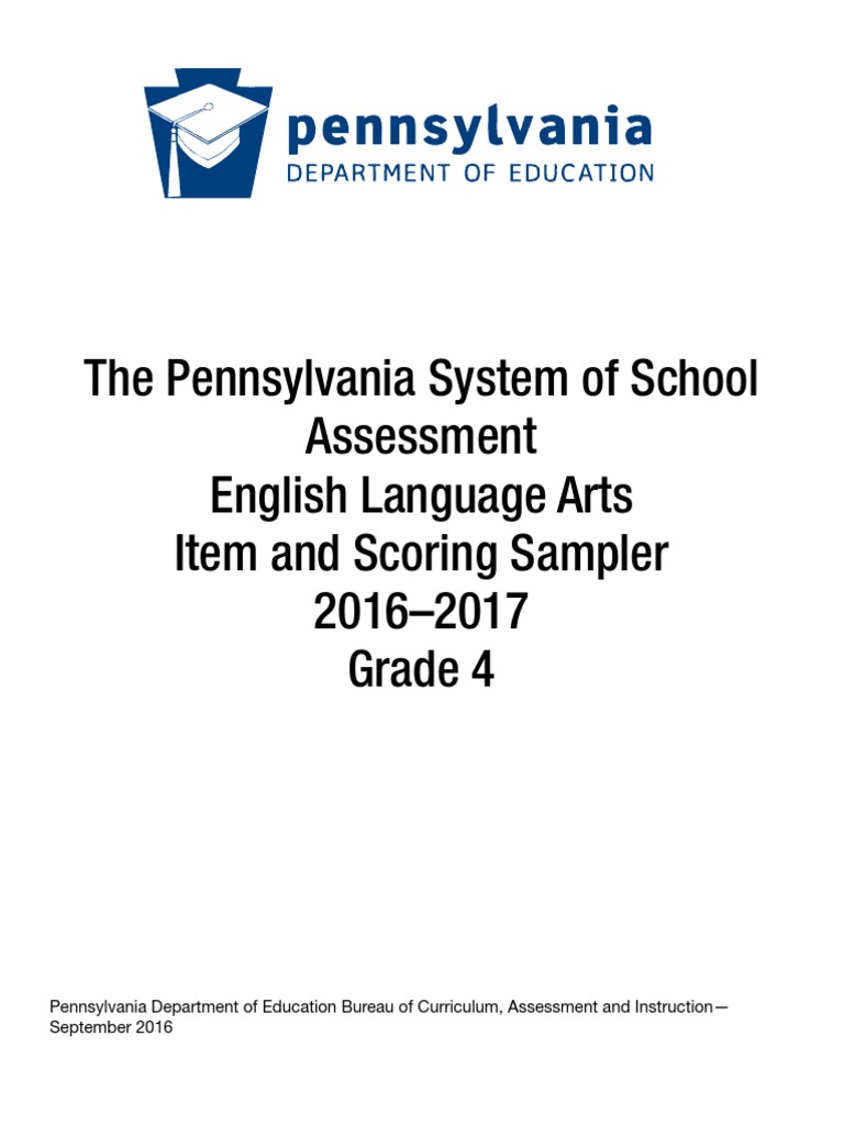 2016 Pssa Iss Ela Grade 4 Compliant | PDF | Multiple Choice ...