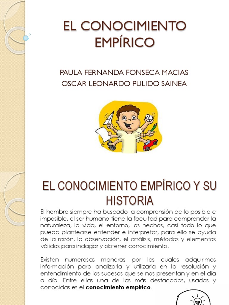 Conocimiento Empírico: Definición y Usos | PDF | Empirismo | Conocimiento
