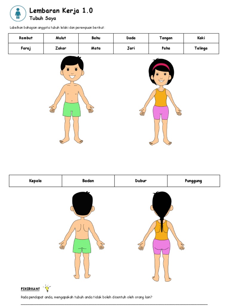 Lembaran Kerja (Tubuh Badan Manusia) | PDF
