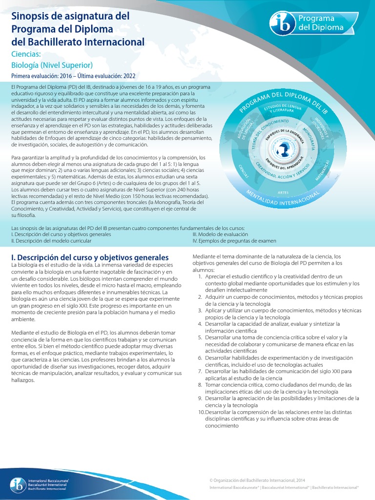 Biology HL Spanish W PDF | PDF | Science | Biology