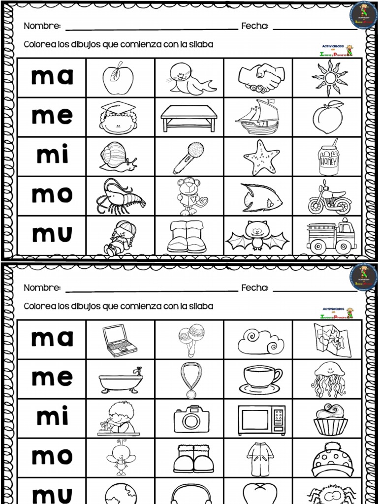 Sílabas Ma Me Mi Mo Mu PDF | PDF