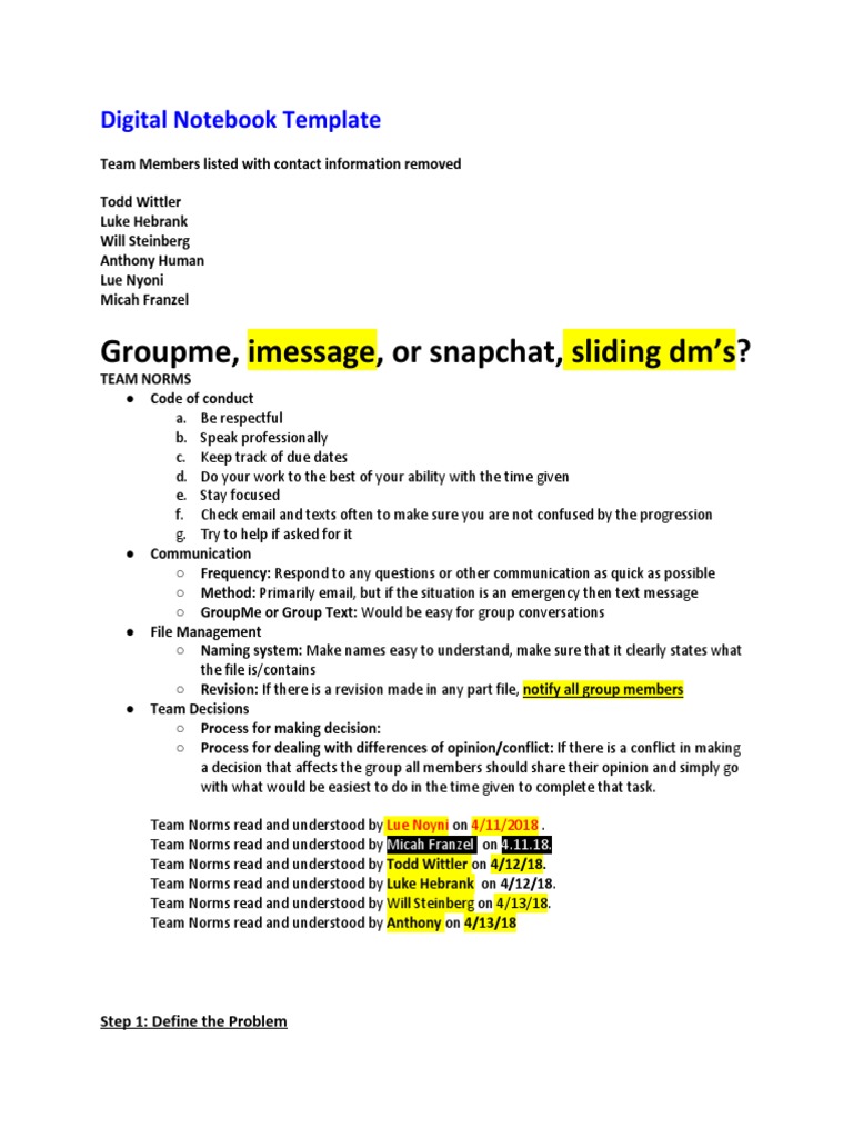 Digital Notebook Team 5 | PDF | Design | Business