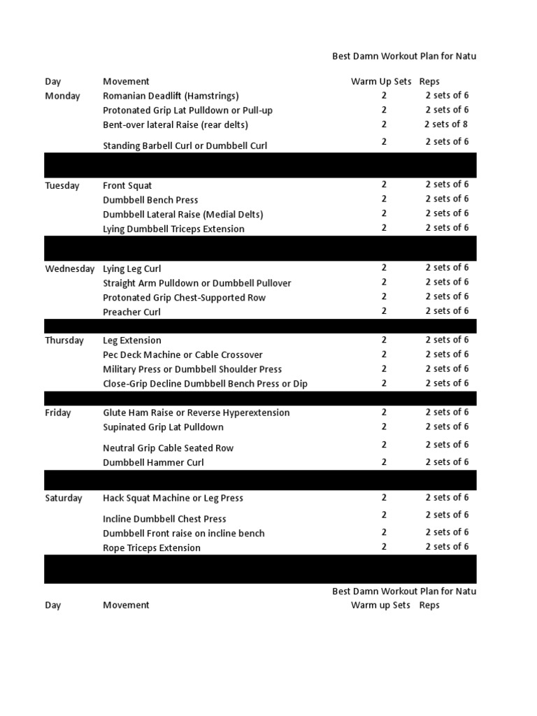 Natural Workout Plan | PDF | Recreation | Weight Training