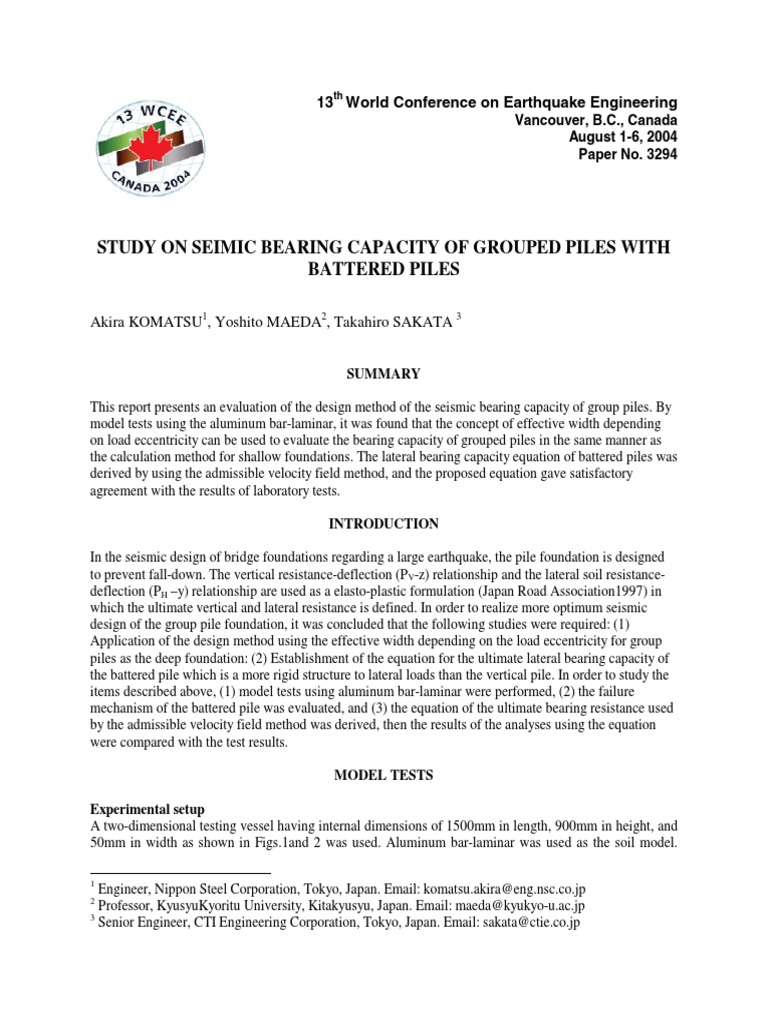 Raker or Battered Pile PDF | PDF | Deep Foundation | Physics