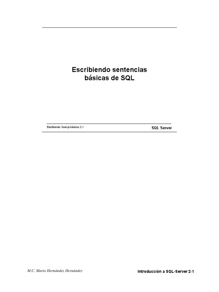 Escribiendo Sentencias Básicas de SQL | PDF | Sql | Table (Database)