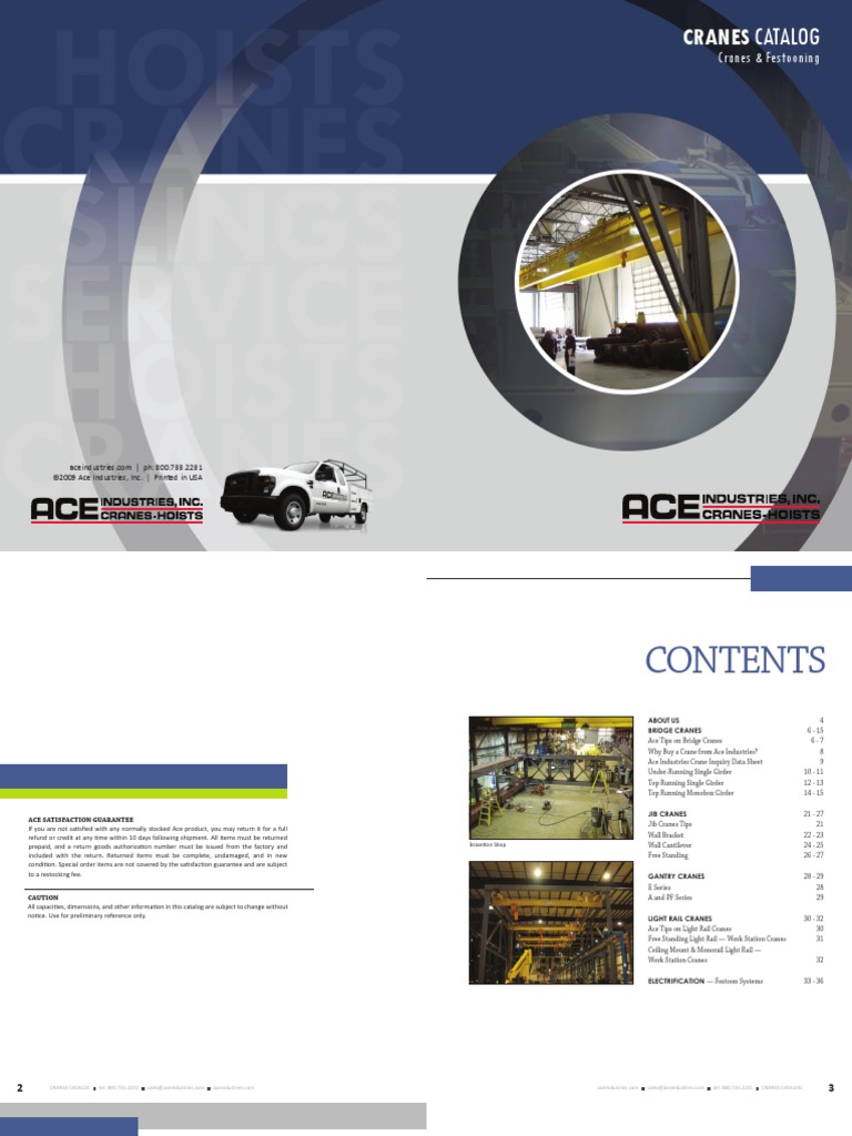 Ace Cranes Catalog PDF | PDF | Crane (Machine) | Tennessee