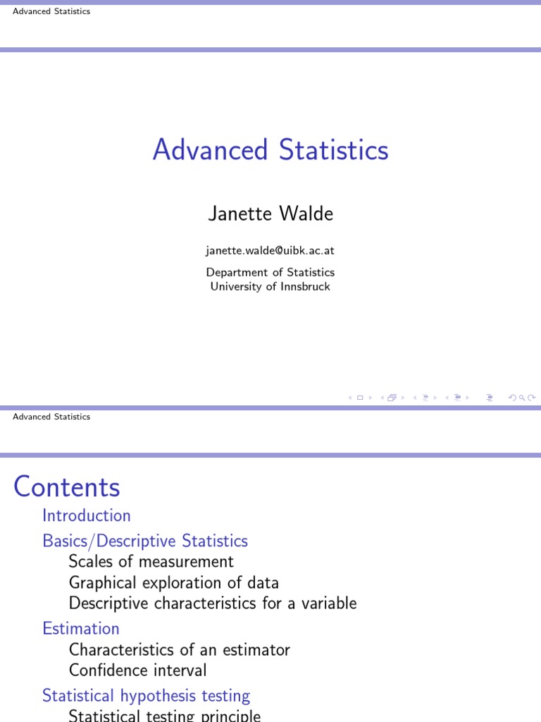 Advanced Statistics | PDF | Statistical Power | Quantile