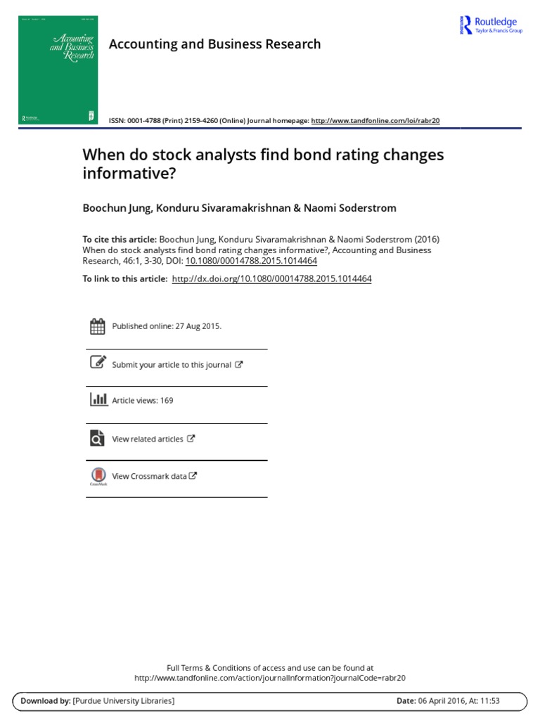 When Do Stock Analysts Find Bond Rating Changes | Download Free PDF ...