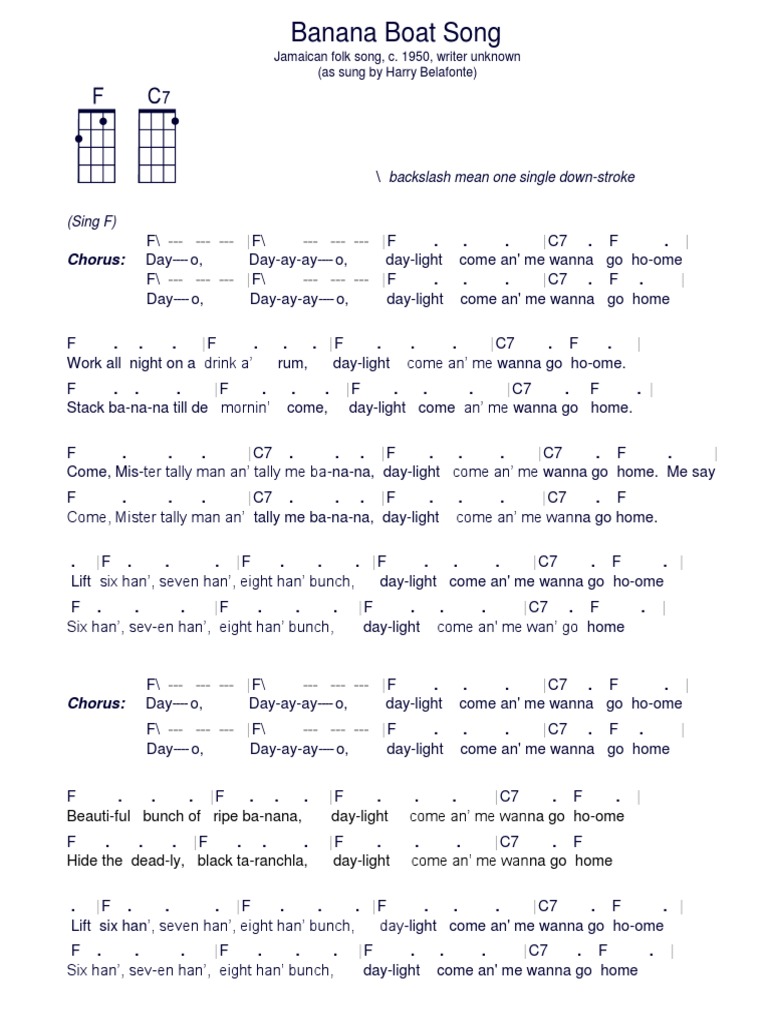 Banana Boat Song - v3 DP PDF | PDF | Songs | Musical Compositions