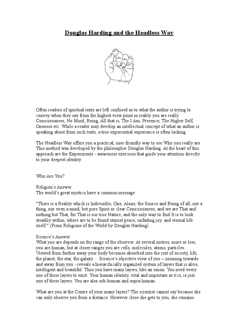 Douglas Harding and the Headless Way | Mind | Reality