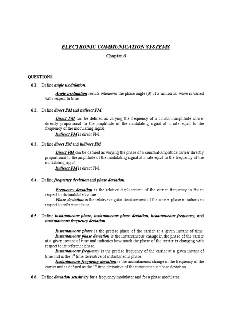 Chapter 7 | PDF | Frequency Modulation | Modulation