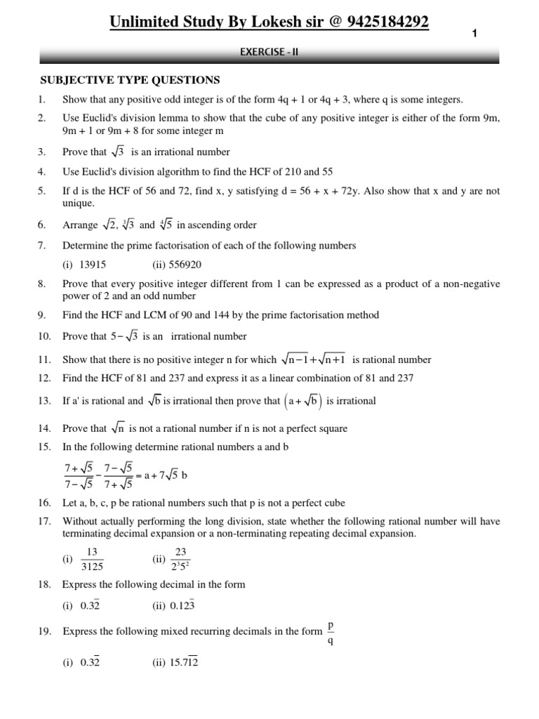 Class 8 Maths: HCF, LCM, and Factors | PDF | Factorization | Integer