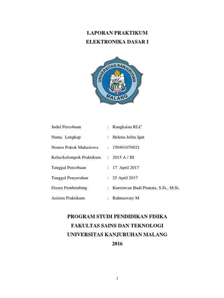 Laporan Praktikum RLC | PDF