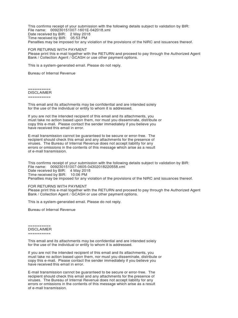 This Confirms Receipt of Your Submission With The Following Details ...