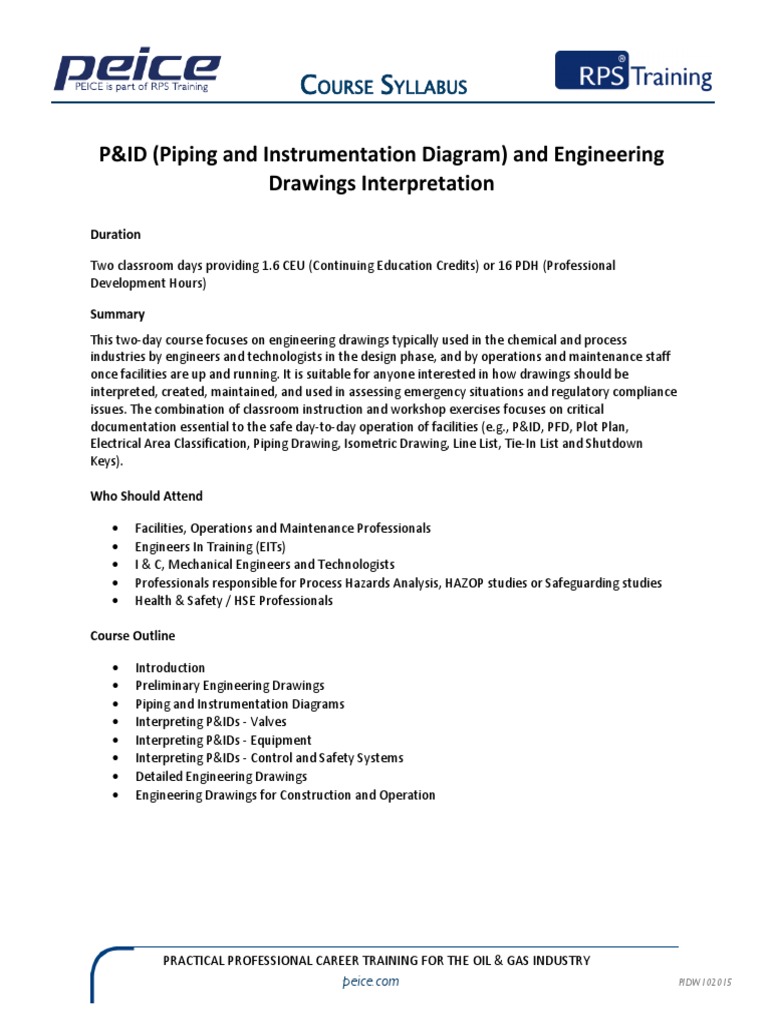 P&ID (Piping and Instrumentation Diagram) and Engineering Drawings ...