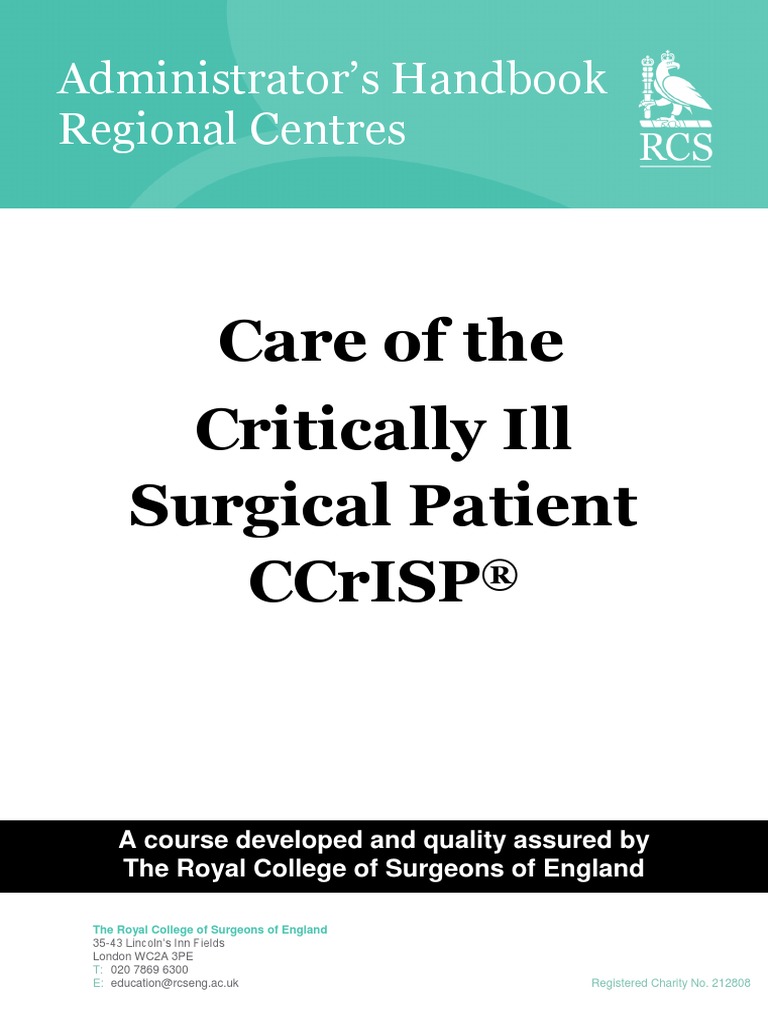 CCrISP Administrator Handbook 20 | PDF | Intensive Care Medicine | Surgery