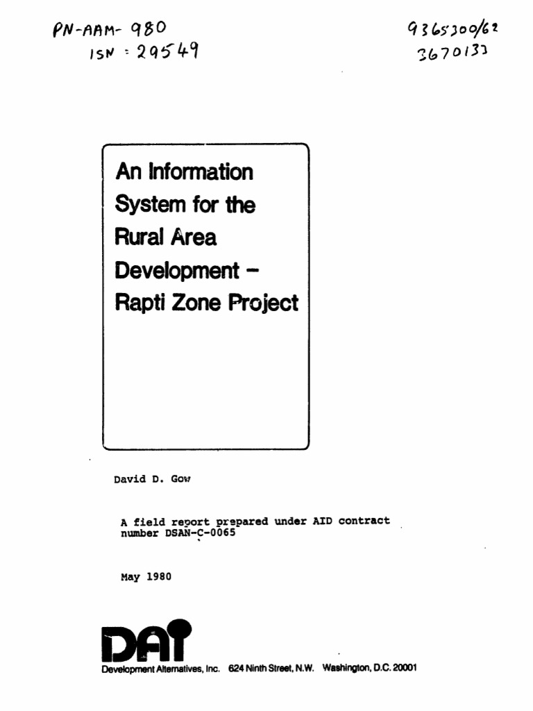 An Information System For The Rural Area Development - Rapti Zone ...