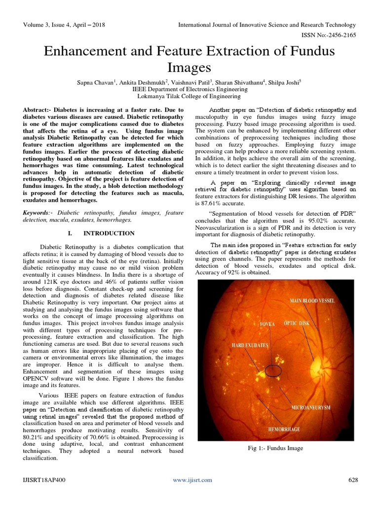 Enhancement and Feature Extraction of Fundus Images | PDF | Retina | Vision