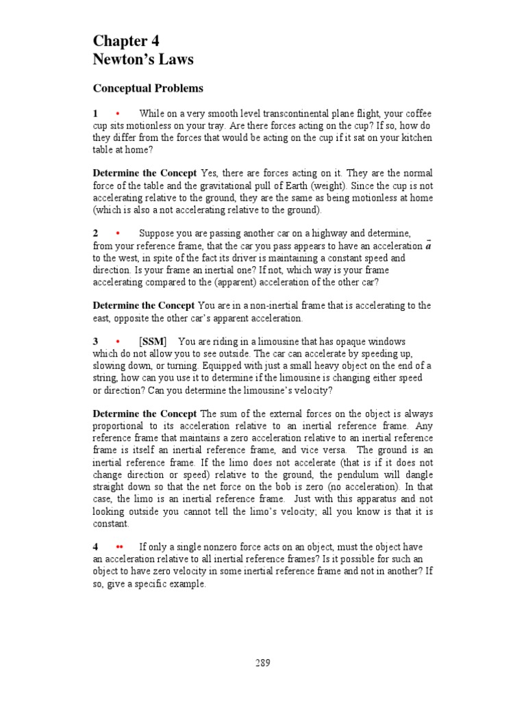Ch04 Homework Solutions | Download Free PDF | Force | Mass