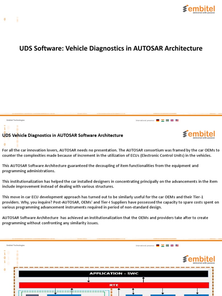 UDS Vehicle Diagnostics in AUTOSAR Software | PDF | Software Framework | Software
