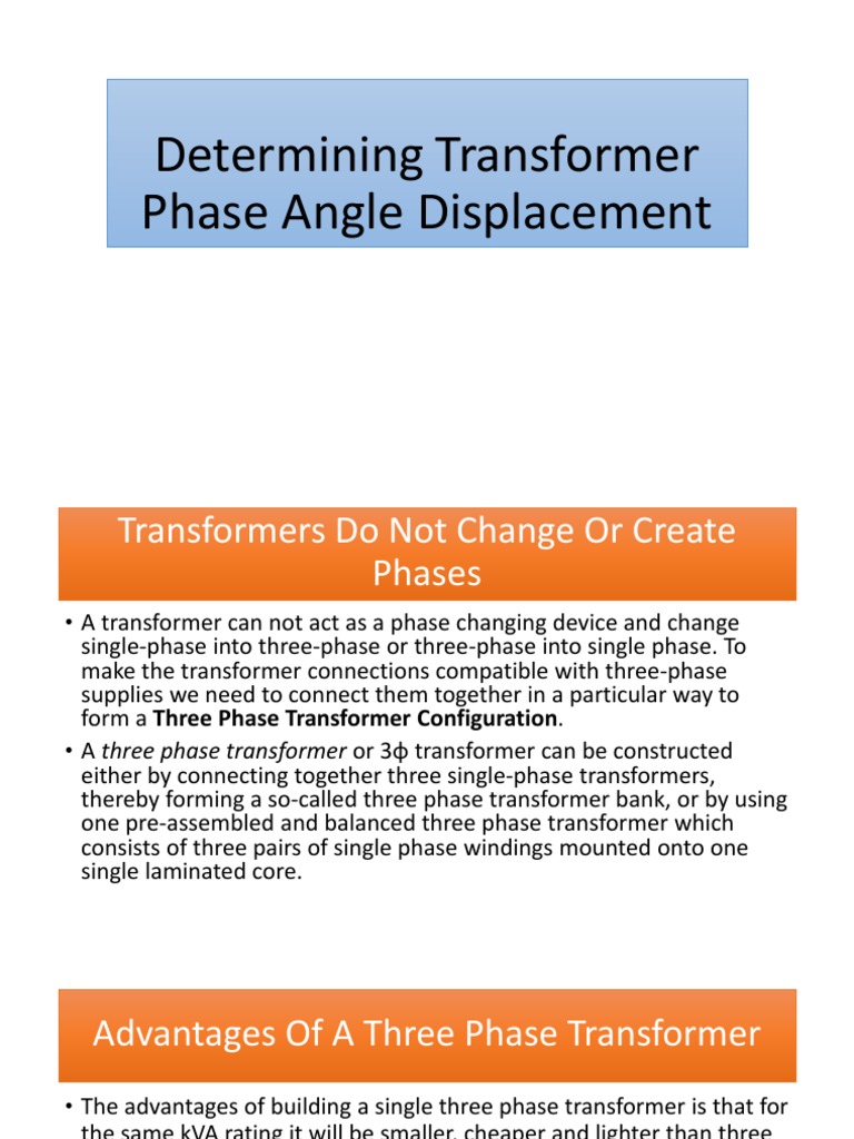 Determining Transformer Phase Angle Displacement | PDF | Power ...
