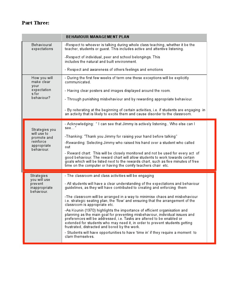 Behaviour Plan Edited | PDF | Classroom | Teachers