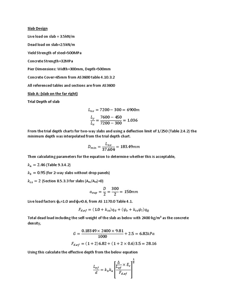 Concrete Slab Design Draft | PDF | Physics | Civil Engineering