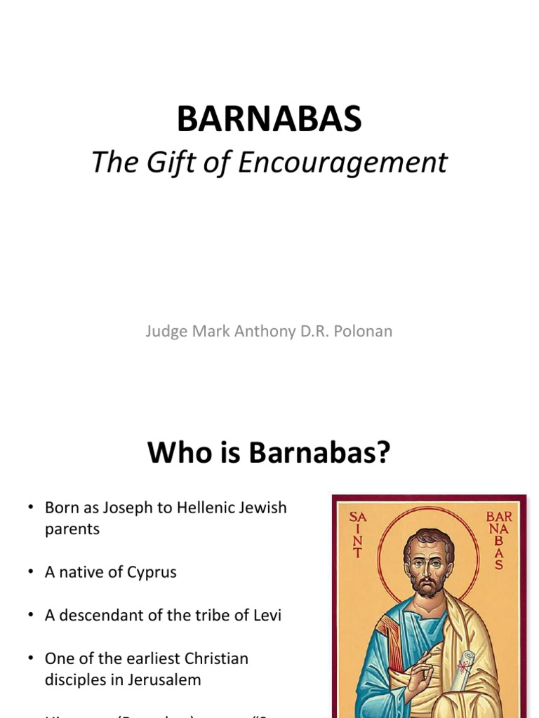 Barnabas: The Gift of Encouragement | Download Free PDF | Barnabas ...