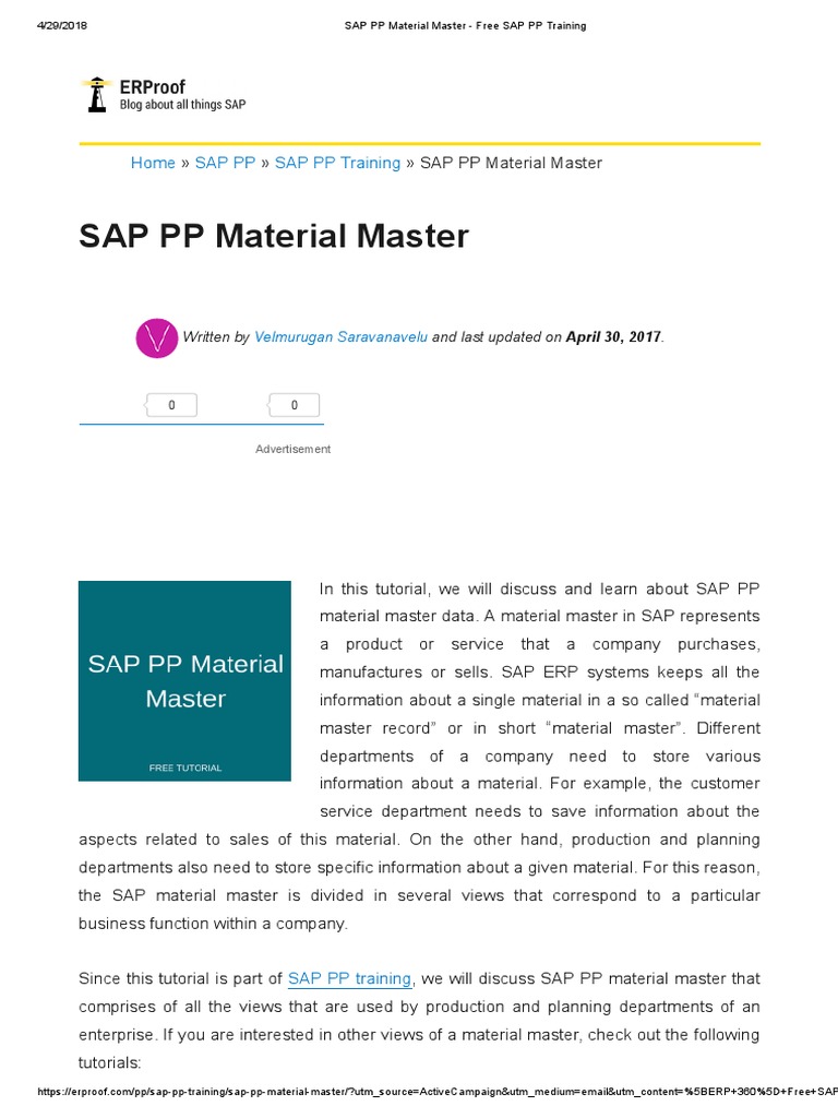 1.1.SAP PP Material Master - Free SAP PP Training | PDF | Sap Se ...