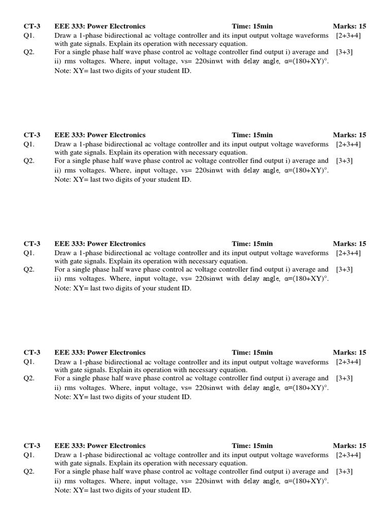 CT 03 Eee 333 | PDF | Power Electronics | Root Mean Square