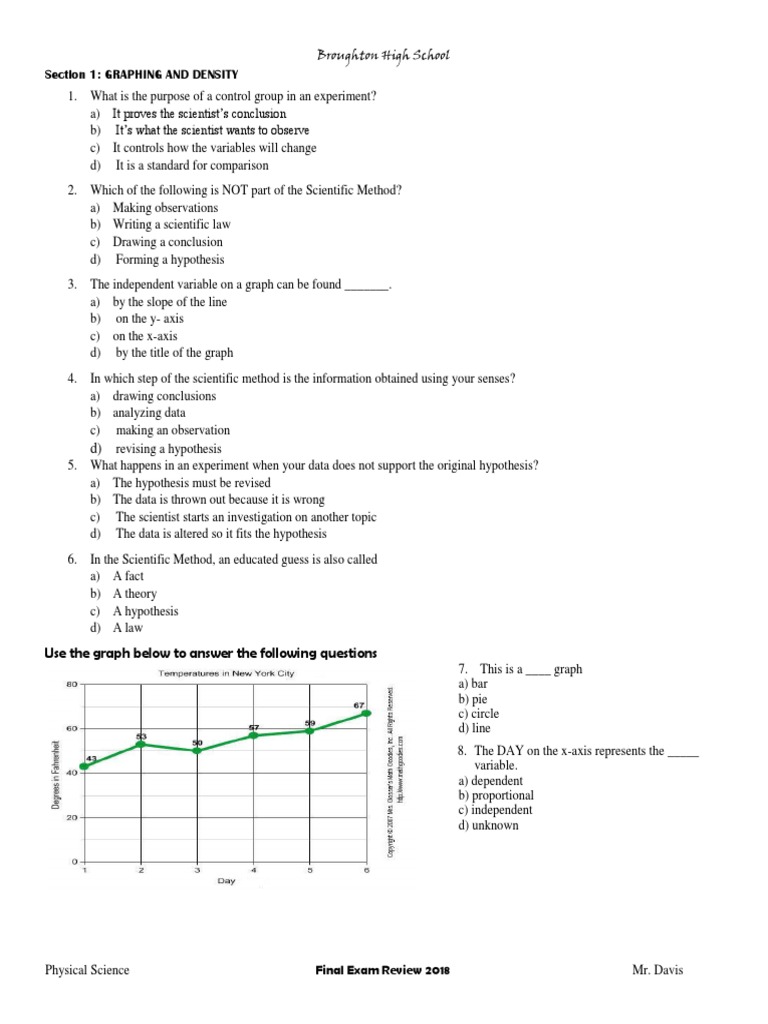 Physical Science Final Exam Review - 2018 | PDF | Chemical Compounds ...