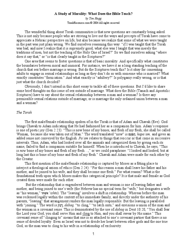 The Torah: by Tim Hegg | PDF | Adam And Eve | Virginity