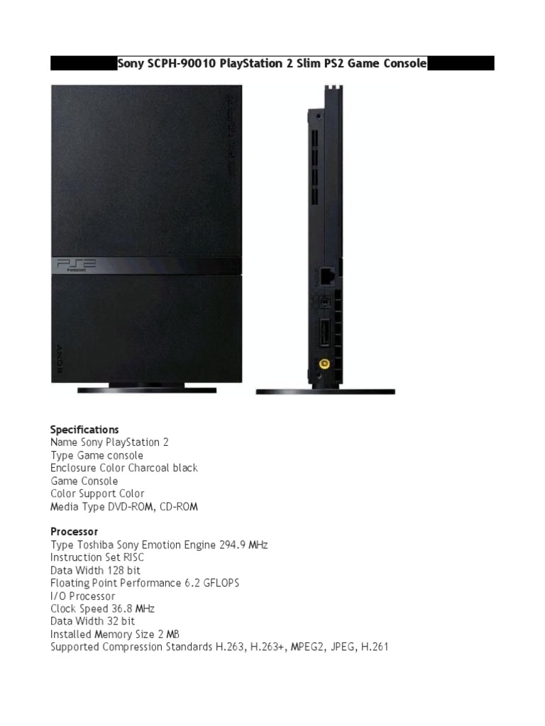 PS2 Slim SCPH-90010 Specifications | PDF | Computer Hardware | Computer ...
