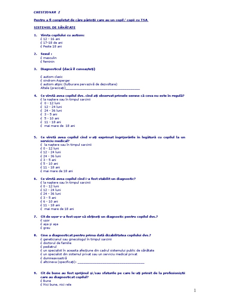 Parent survey on autism diagnosis and services | PDF