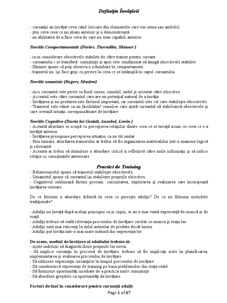 Suport de Curs - Formator | PDF