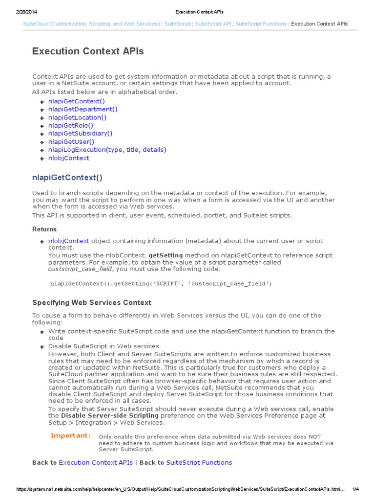 Execution Context APIs | PDF | Application Programming Interface | User ...