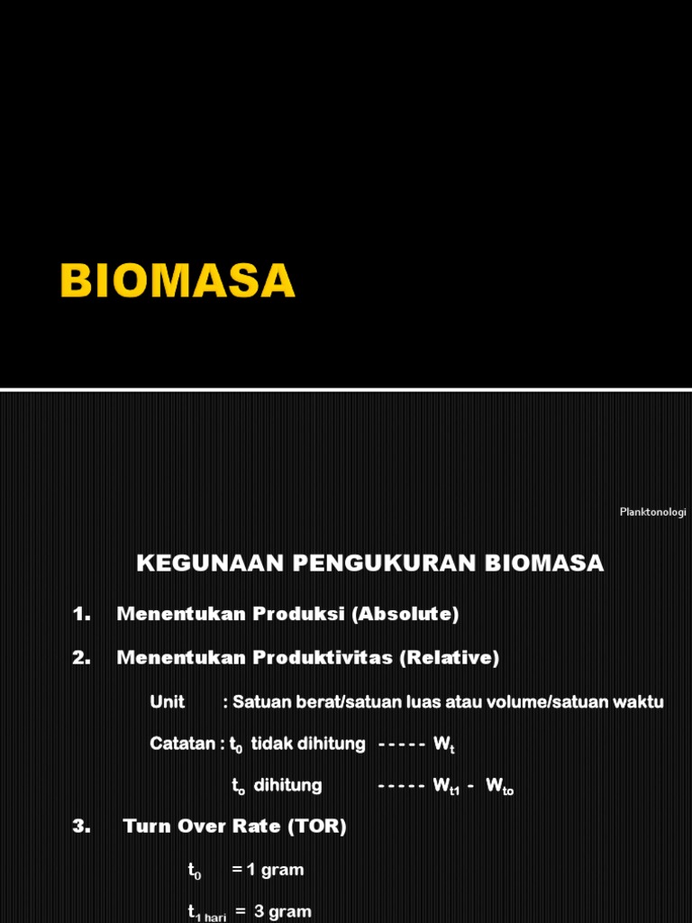 Analisis Biomasa Plankton: Metode & Kegunaan | PDF