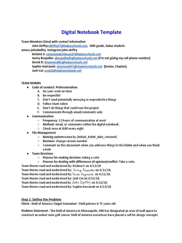 Digital Notebook Team 1 | PDF | Design | Leisure