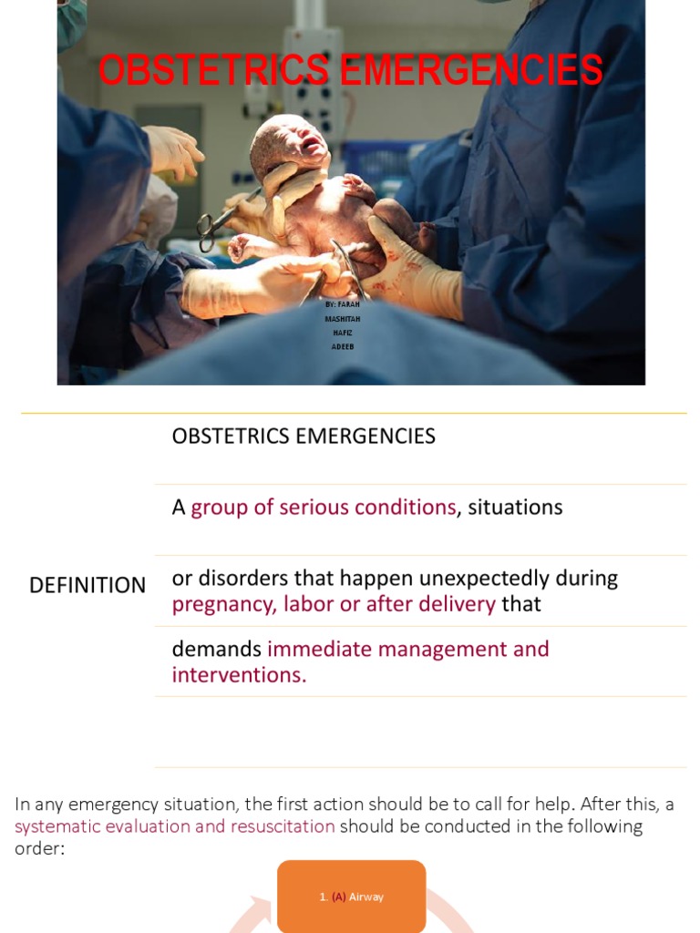 Obstetrics Emergencies | PDF | Childbirth | Caesarean Section