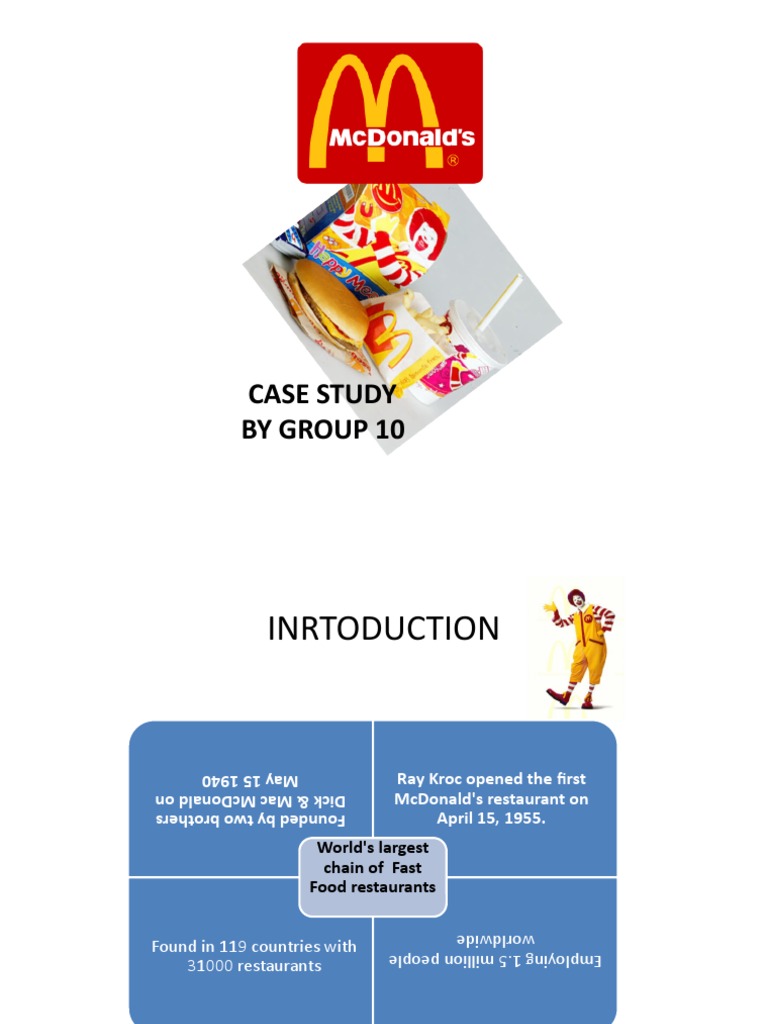 Case Study by Group 10 | PDF | Mc Donald's | Menu