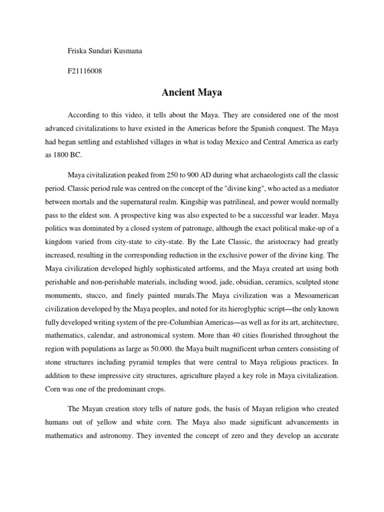 Overview of Ancient Maya Civilization | PDF | Maya Civilization ...