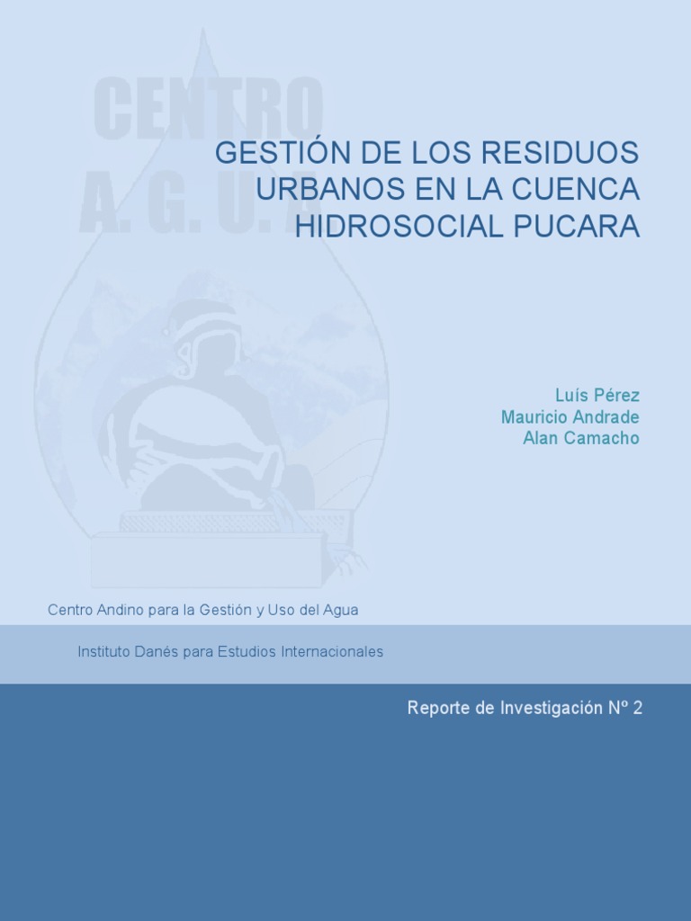 2011 Gestion ResiduosSolidos Cuenca Pucara Final | PDF | Vertedero | Residuos